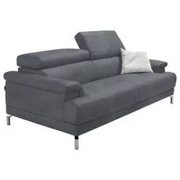 2,5-Sitzer Egoitaliano "Soul, Design und Sitzkomfort auf hohem Niveau, tolle Details", grau (charcoal), B:200cm H:76cm T:106cm, Sofas, inkl. Kopfteilverstellung für noch mehr Komfort, Designfuß