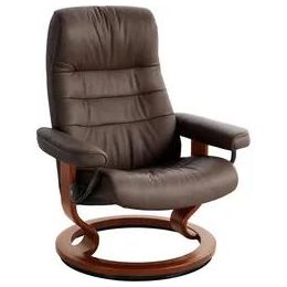 Relaxsessel stressless "Opal", braun (chocolate), B:76cm H:99cm T:74cm, Leder BATICK: Batick ist ein leicht korrigiertes, durchgefärbtes und genarbtes Möbelleder, bei dem die meisten Unebenheiten und Spuren in der Regel entfernt wurden. Batick wird mitunter doppeltönig gefärbt, um der Oberfläche mehr Lebendigkeit zu verleihen. Dank einer schützenden Oberflächenbehandlung lassen sich die meisten Fl