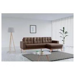 Sit & More Ecksofa SIT&MORE "Lavida L-Form" Sofas Gr. B/H/T: 279 cm x 90 cm x 167 cm, Microfaser, Recamiere rechts, ohne Kipper-ohne Bettkasten-3 Rückenkissen-belastbar bis 495 kg, braun (coffe) wahlweise mit Kippfunktion und Bettkasten