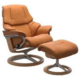 Relaxsessel stressless "Reno" Sessel Gr. Material Bezug, Material Gestell, Ausführung / Funktion, Maße B/H/T, braun (new caramel) mit Signature Base, Größe S, M & L, Gestell Eiche