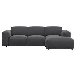 Ecksofa FLEXLUX "Lucera Chaislongue rechts oder links" Sofas Gr. B/H/T: 251cm x 73cm x 171cm, Chenille, Chaiselongue rechts, grau (dervit grau) modern & anschmiegsam, Kaltschaum, Stahl-Wellenunterfederung