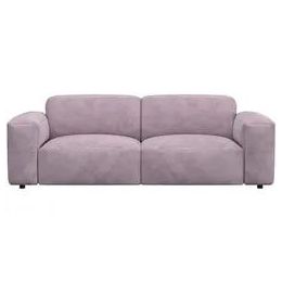 2,5-Sitzer FLEXLUX "Lucera Sofa, super bequem durch hochwertigen Sitzaufbau mit Kaltschaum" Sofas Gr. B/H/T: 219cm x 73cm x 102cm, Struktur, lila (soft lavender) modern & anschmiegsam, Designsofa