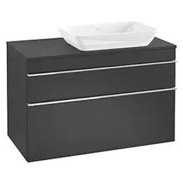 Villeroy & Boch Villeroy und Boch Venticello Waschtisch-Unterschrank A94301PD 95,7 x 60,6 x 50,2 cm, Waschtisch rechts, Griff Chrom, Black Matt Lacquer