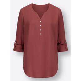 WITT Damen Longbluse mit abgerundetem Saum, rotbraun, Gr&ouml;&szlig;e 48