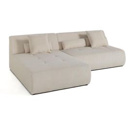 Onyx - 4-sitzer modulares ecksofa beidseitig montierbar - cord - beige