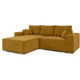 Ecksofa mit Schlaffunktion und Bettkasten, Couch für Wohnzimmer, Schlafsofa Sofagarnitur Sofa Eckcouch L-Form mit 250x86x176 cm - erno ii (Links,