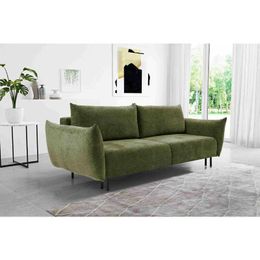 Schlafsofa 140 x 200cm Adelline 2 Personen mit Schlaffunktion OTH38 Olive - Furnix