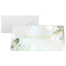 25 Sigel Weihnachtskarten Christmas Forest Watercolor DIN lang