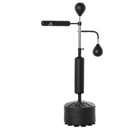 HOMCOM Boxstand Standbox-Trainer mit 2 Speedbällen 360°-Reflexstange 160-230cm höhenverstellbar