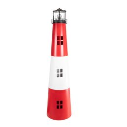 Gartendeko Solar Leuchtturm mit rotierender LED-Beleuchtung 120 cm hoch