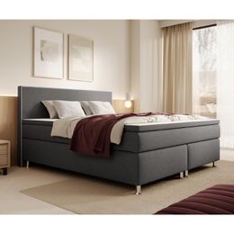 Inter Handels Boxspringbett Gent - versch. Ausführungen - 140x200cm Anthrazit TFK