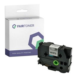 FairToner Kompatibel für Brother TZE-S251 Schriftband 24mm/8m Schwarz auf Weiss