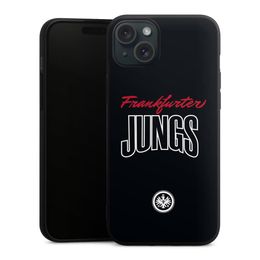 DeinDesign iPhone 15 Plus Handy Premium Silikon H&uuml;lle Handyh&uuml;lle schwarz Case Eintracht Frankfurt Sge Official Licensed Product Silikon Premium Case