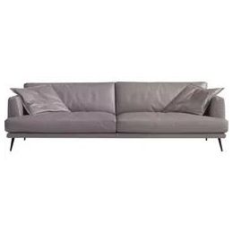 2,5-Sitzer Egoitaliano "Sophia, Designsofa mit extrakomfortablem Sitzkomfort" Sofas Gr. B/H/T: 214cm x 77cm x 96cm, Leder BACIO, 2,5 Sitzer, beige (safari) Daunenfederung, inkl. 2 Kissen