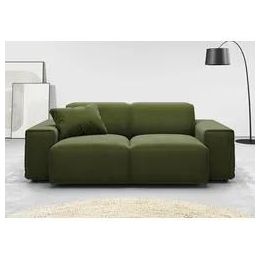 2-Sitzer Andas "Glimminge auch in Breitcord + Feincord Easy care-Bezug" Sofas Gr. B/H/T: 194cm x 71cm x 101cm, Feincord, grün (moos) besondere Kedernähte,, Zierkissen