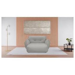 Chaiselongue BETYPE "Be Fluffy" Sofas Gr. B/H/T: 182cm x 87cm x 184cm, Chenille, silberfarben (silber grau) Softes Sitzgefühl, moderne Kedernaht, hochwertiger Bezug