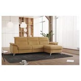 Sit & More Ecksofa SIT & MORE "Astoria L-Form" Sofas Gr. B/H/T: 260cm x 91cm x 175cm, Microfaser, Recamiere rechts, mit Kopfteilverstellung-mit Armlehnfunktion-mit Relaxfunktion motorisch im Sofa 2,5-sitzig-mit Relaxfunktion motorisch in Recamiere, gelb (dijon) wahlweise mit motorischer Relaxfunktion