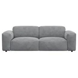 2,5-Sitzer FLEXLUX "Lucera Sofa, super bequem durch hochwertigen Sitzaufbau mit Kaltschaum" Sofas Gr. B/H/T: 219cm x 73cm x 102cm, Struktur, grau (soft grau) modern & anschmiegsam, Designsofa