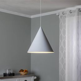 TK Lighting Hängeleuchte Cono, weiß, Ø 32 cm, Stahl, einflammig