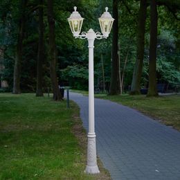 Fumagalli LED-Mastleuchte Artu Rut 2-flammig E27 weiß