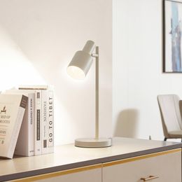 LINDBY Tischleuchte Ovelia, beige, Eisen, E27