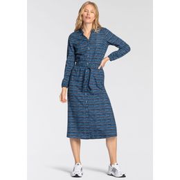 Blusenkleid DELMAO Gr. 38, N-Gr, blau (marine) Damen Kleider mit abnehmbarem Bindegürtel