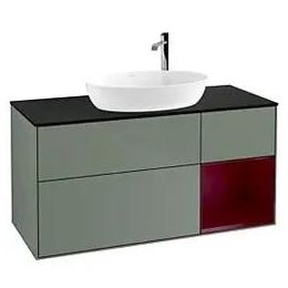 Villeroy & Boch Villeroy und Boch Finion Waschtischunterschrank G952HBGM 120cm, Abdeckplatte black matt, Emotion, Regale Peony matt lacquer, Olive Matt Lacquer