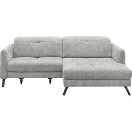 Ecksofa "SO 4400 V", grau (hellgrau), B:259cm H:84cm T:167cm, 100% Polyester, SET ONE BY Musterring, Sofas, Ecksofa, wahlweise mit motorischer Bettfunktion & Kopfverstellung, Fu&szlig; schwarz
