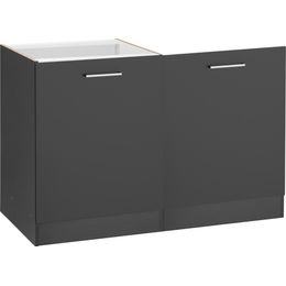 Spülenschrank KOCHSTATION "KS-Kehl", grau, B:120cm H:82cm T:60cm, MDF, Schränke, für Geschirrspülmaschine, ohne Arbeitsplatte