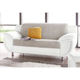 2-Sitzer Trendmanufaktur "Rondo 3, mit extrabreiten Armlehnen f&uuml;r mehr Sitzkomfort", wei&szlig; (wei&szlig;, cappuccino), B:178cm H:85cm T:94cm, Kunstleder SOFTLUX / Struktur (77% Polyester; 23% Polyacryl);Luxus-Microfaser ALCAZAR (100% Polyester) / Feinstruktur (100% Polyester), Sofas, wahlweise mit Federkern