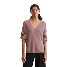 Marc O'Polo Strickpullover MARC O'POLO "aus softem Baumwoll-Garn" Gr. L, rosa Damen Pullover