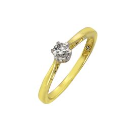 Fingerring Diamonds by Ellen K. "Gold 585 zweifarbig mit Diamant 0,25ct." Fingerringe Gr. 016 (50,5), 0,25 ct P2 = erkennbare Einschlüsse, Gold, gelb (gelb, weiß) Damen Handschmuck (Ringe)