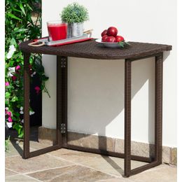 Gartentisch Merxx "Rattan" Tische Gr. B/H/T: 50 cm x 75 cm x 90 cm, braun 50x90 cm