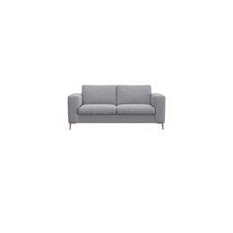 2-Sitzer FLEXLUX "Fiore Designsofa, bequem und komfortabel durch hochwertigen Sitzaufbau", beige (sandy beige), B:164cm H:85cm T:92cm, 100% Polyester, Sofas, breite Armlehnen, Kaltschaum, F&uuml;&szlig;e Alu+ Eiche