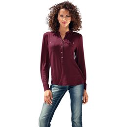 Blusenshirt Heine "Blusenshirt" Gr. 34, rot (bordeaux) Damen Shirts