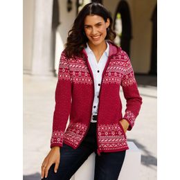 Strickjacke Inspirationen Gr. 36, rot (kirsche, ecru, gemustert) Damen Strickjacken