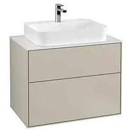 Villeroy & Boch Villeroy und Boch Finion Waschtischunterschrank F34100HH 80x60,3cm, Abdeckplatte white matt, Sand Matt Lacquer