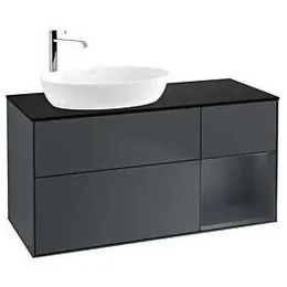 Villeroy & Boch Villeroy und Boch Finion Waschtischunterschrank G932HGHG 120cm, Abdeckplatte black matt, Emotion, Regale Midnight matt lacquer, Midnight Blue Matt Lacquer