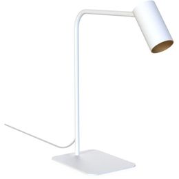 Licht-Erlebnisse Tischlampe Metall GU10 verstellbar 45 cm in Weiß Gold Modern