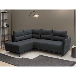 Lisa Design - Arya - ecksofa mit schlaffunktion - mit bettkasten - 5 sitzplätze - zeitgenössischer stil - links - dunkelgrau