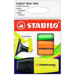 Stabilo BOSS MINI Textmarker farbsortiert, 3 St.