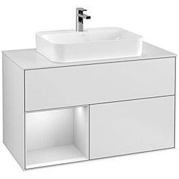 Villeroy & Boch Villeroy und Boch Finion Waschtischunterschrank G361MTMT 100cm, Abdeckplatte white matt, Emotion, Regal links White matt lacquer, White matt lacquer