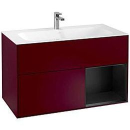 Villeroy & Boch Villeroy und Boch Finion Waschtischunterschrank F040PDHB 99,6x59,1x49,8cm, Regal rechts Black matt lacquer, Peony Matt