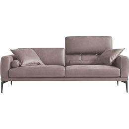 2,5-Sitzer Egoitaliano "Masu, Designsofa mit erstklassigem Sitzkomfort", beige (safari), B:218cm H:95cm T:97cm, LEDER BACIO hat eine weiche und wachsartige Hand mit halb undurchsichtigem Aussehen. Es handelt sich um ein Naturleder, das die urspr&uuml;nglichen Eigenschaften der Lederh&auml;ute nicht ver&auml;ndert. Das Vorhandensein von verheilten Narben, K&ouml;rnungsunterschiede, Falten, Adern, Unterschiede in den F
