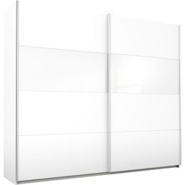 Schwebetürenschrank Rauch "Quadra BESTSELLER Schrank Schlafzimmerschrank in vielen Breiten" Schränke Gr. B/H/T: 271 cm x 230 cm x 62 cm, 2 St., weiß (weiß, weißglas) Kleiderschrank Garderobenschrank mit Glaselementen