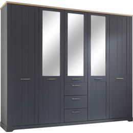 Kleiderschrank Schlafkontor "Elastir" Schränke Gr. B/H/T: 266 cm x 226 cm x 59 cm, 5 St., grau (graphit, abgesetztartisan eiche) im Landhausstil