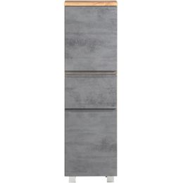 Midischrank Welltime "Sölden" Schränke Gr. B/H/T: 40 cm x 130 cm x 35 cm, 2 St., grau (oxid beton)