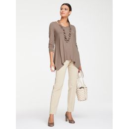 Longshirt Rick Cardona BY HEINE "Longshirt" Gr. 34, grau (taupe) Damen Shirts