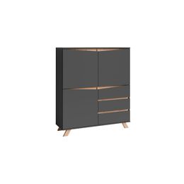 ByLiving Highboard VALENTIN, Breite 120 cm, anthrazit/Artisan Eiche