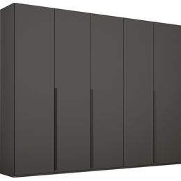 Drehtürenschrank Rauch "Kleiderschrank Schrank Garderobe Wäscheschrank PURISMA in schlichter" Schränke Gr. B/H/T: 251 cm x 223 cm x 60 cm, 5 St., grau (graphit) mit umfangreicher Innenausstattung